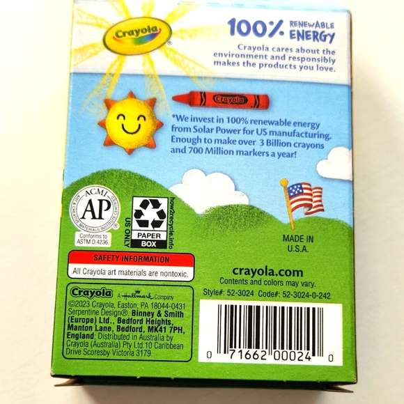 Crayola | Toys | Crayola 24 Count Box Of Crayons Nontoxic Color ...